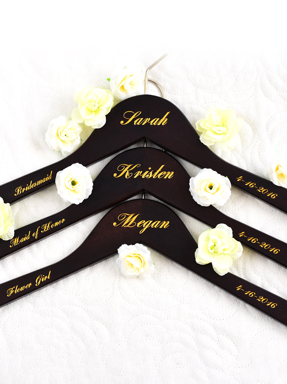 Black Hanger, Name & Date & Title – Bridesmaid Hangers